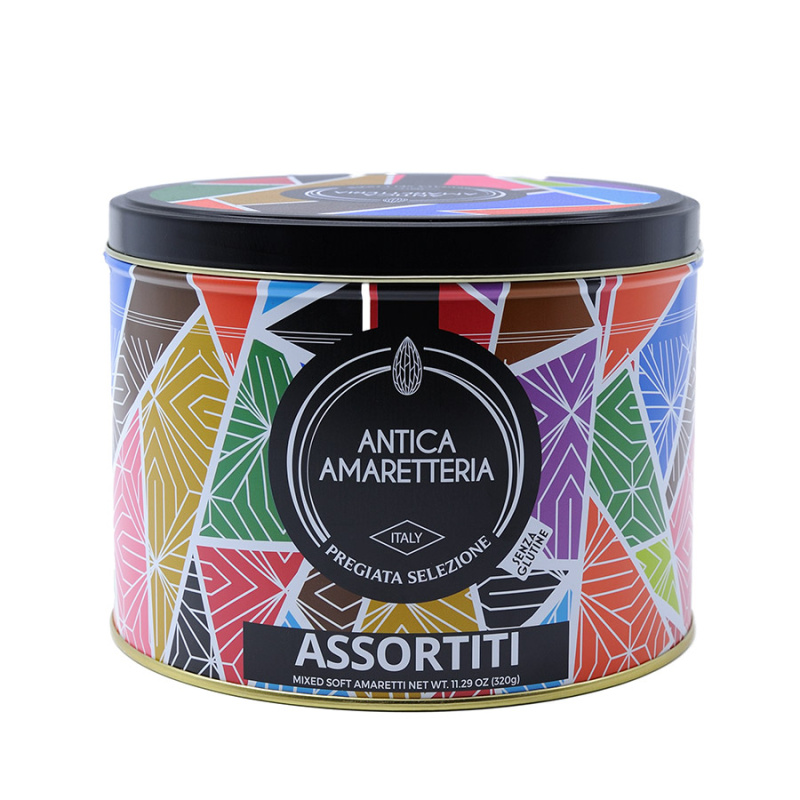 Verschiedene weiche Amaretti in Metalldose 320 gr