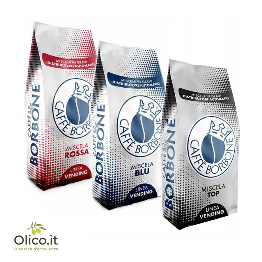 Offer Caffè Borbone Coffee Beans Red, Blue and Top Blend 1 kg x 3