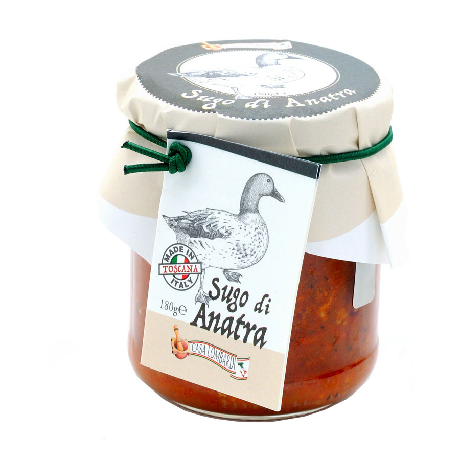 Duck Ragu Sauce for Pasta Tuscan Recipe 180 gr Casa Lombardi Tuscany
