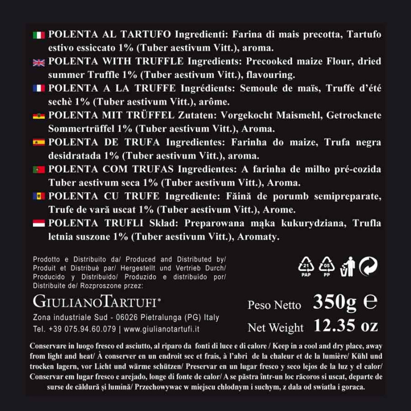 Polenta with Truffle 350 gr Giuliano Tartufi Umbria