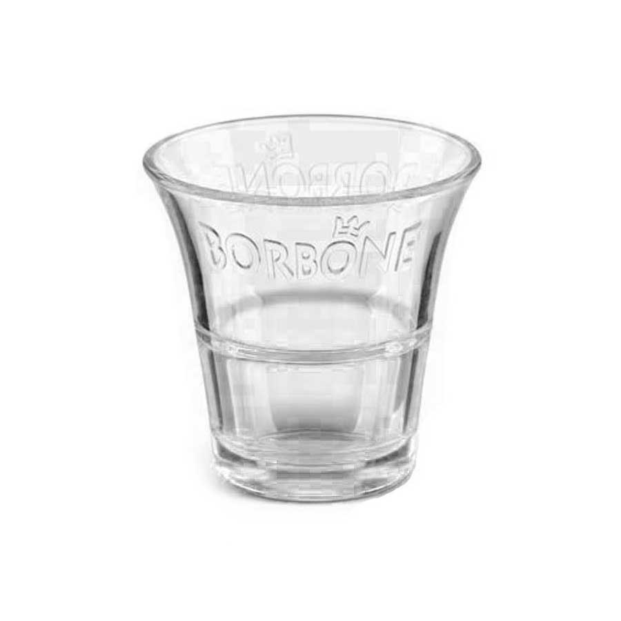 Transparent Glass Coffe Cups Caffè Borbone for Italian Espresso