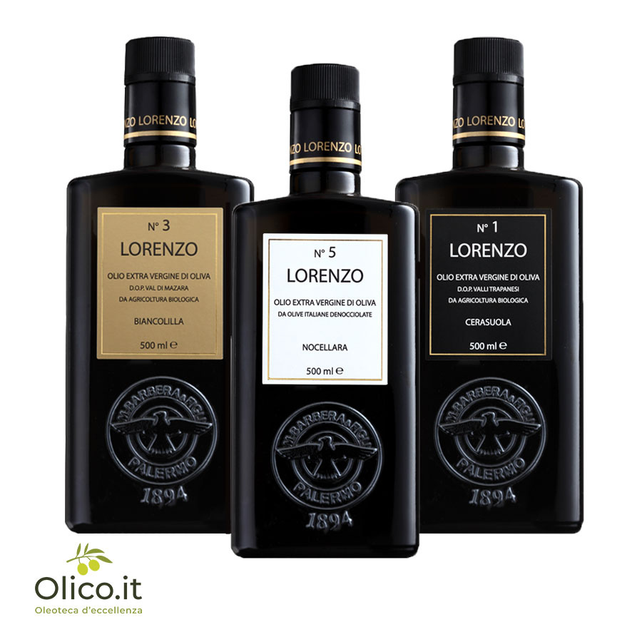 Extra Vergine Olijfolie Proefset Barbera Lorenzo N° 1, N° 3 en N° 5 500 ...