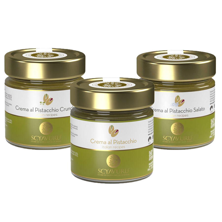 Scyavuru Trío de Crema de Pistacho: Clásica, Salado y Crujiente