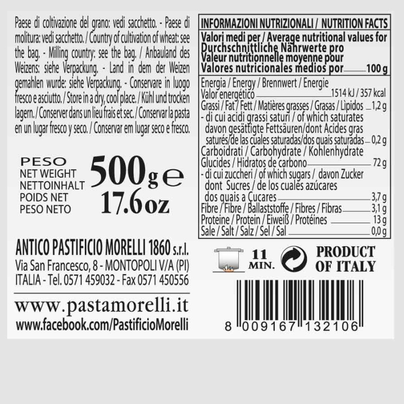 Offerta Pasta Tipica Regionale Morelli Fregula Pici Busiate 500gr x 3