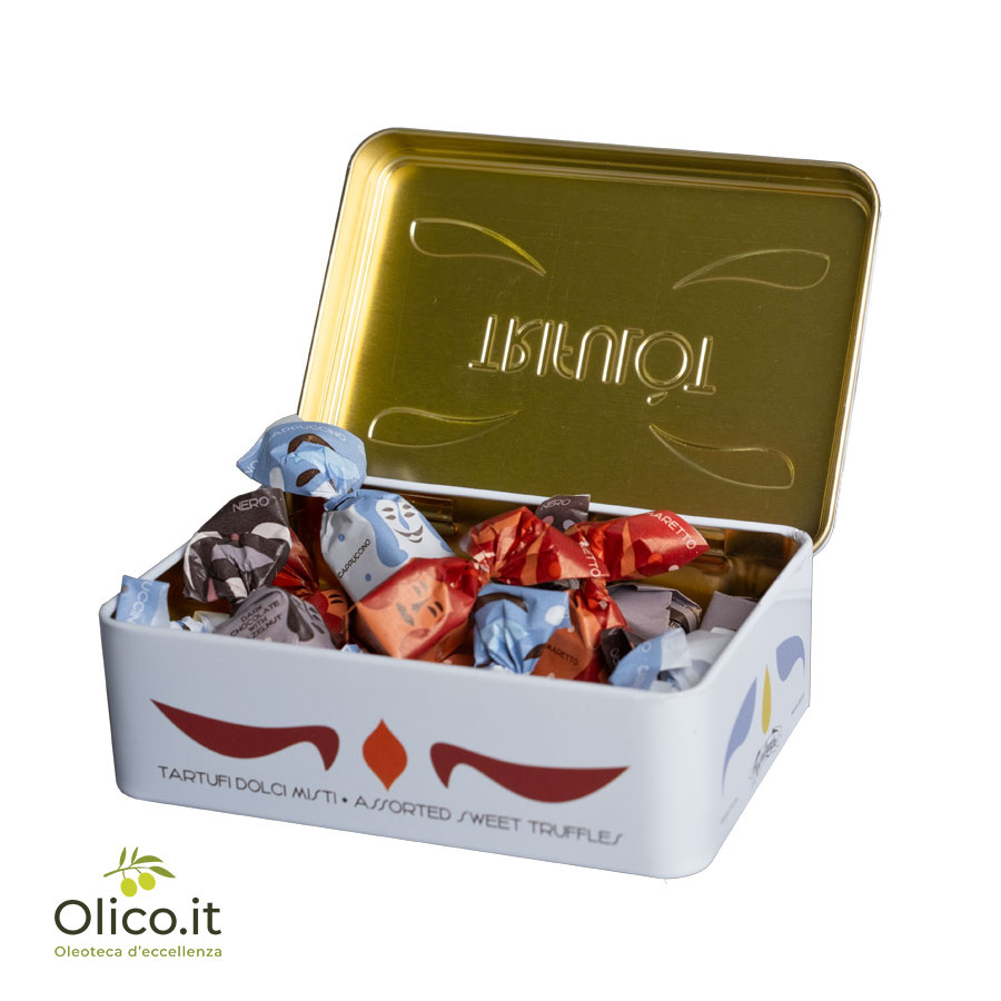 Metal Gift Box Assorted Sweet Truffles 108 grTartuflanghe Piemonte