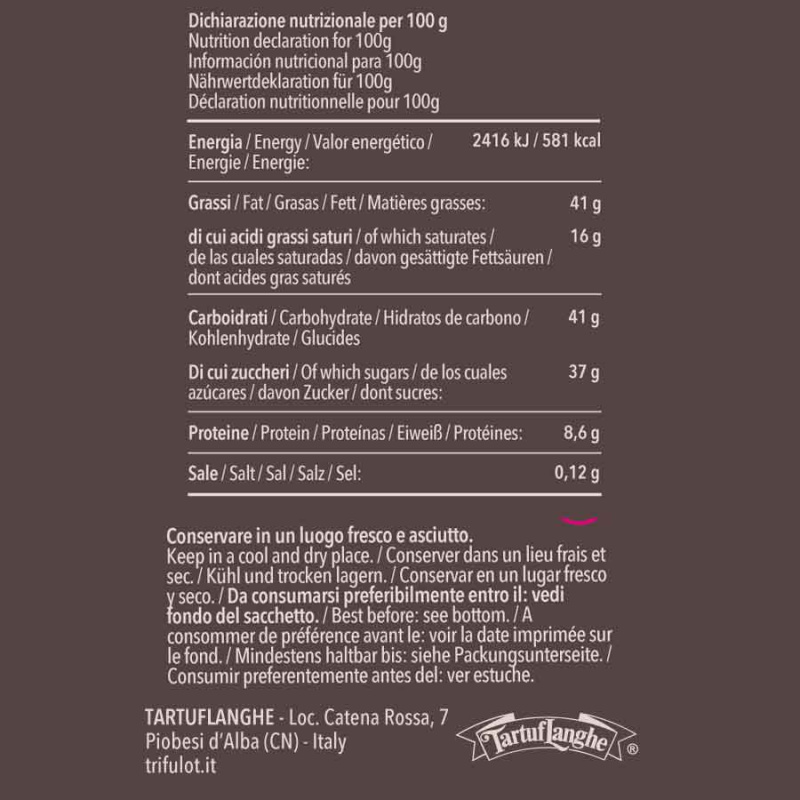 Trifulòt Black Sweet Truffle Pralines Tartuflanghe Piemonte 180 gr