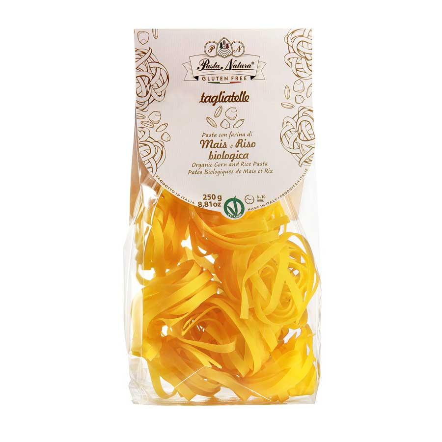 Tagliatelle sin gluten con harina ecológica de maíz y arroz 250 gr