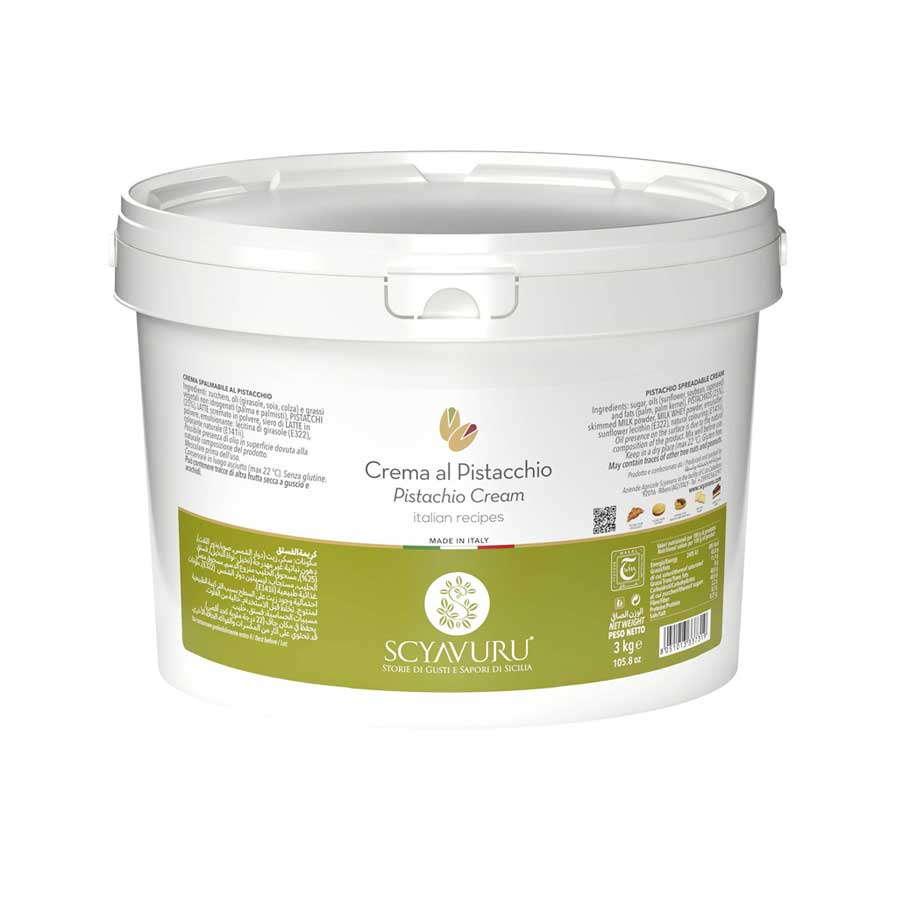 Pistachio Cream 3 kg maxi bucket Sweet Spreads Scyavuru Sicily