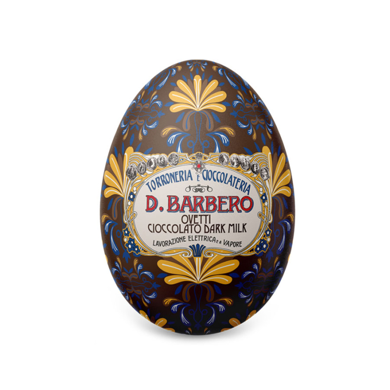 Metal Egg tin with Milk Chocolate Eggs Dark Milk 100 g Barbero