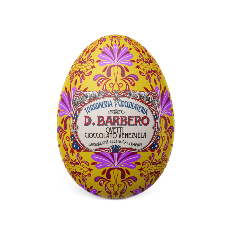 Huevo de metal con huevos de chocolate amargo Venezuela 100 g Barbero