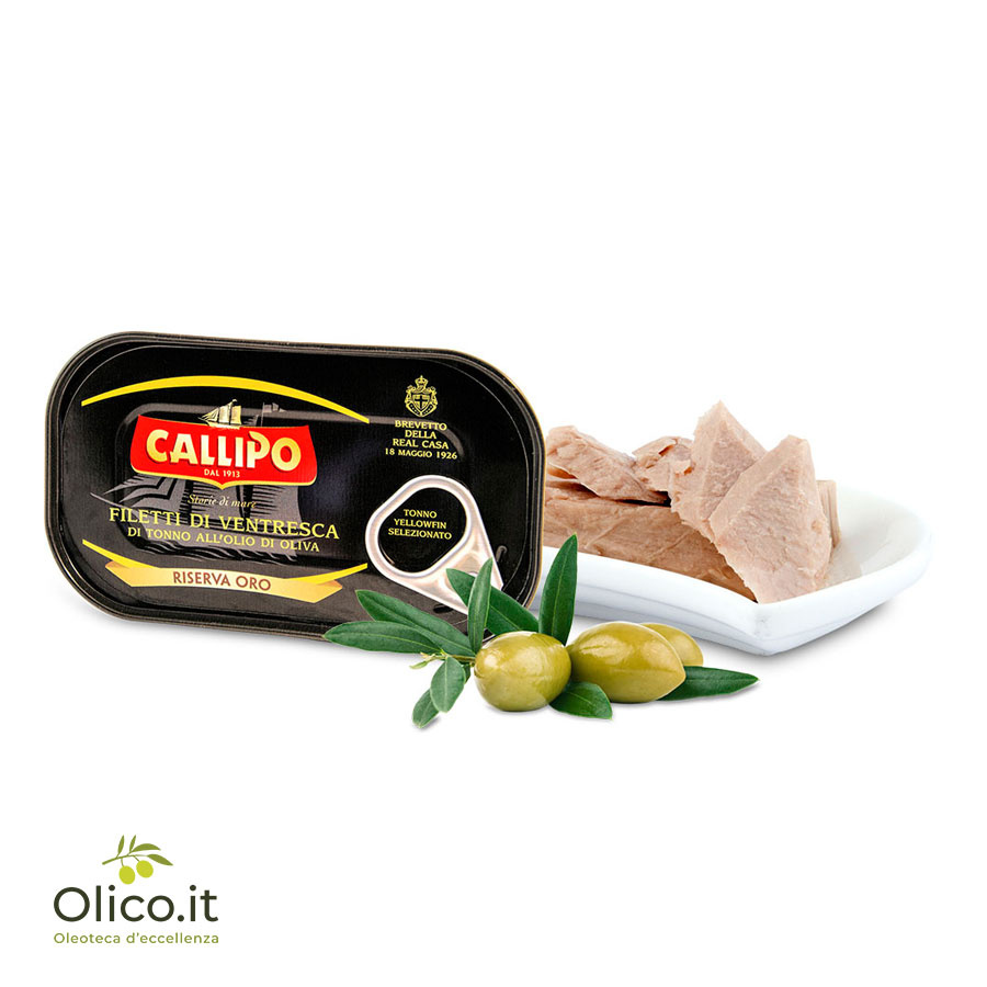 Callipo Ventresca Tuna belly fillets in olive oil Riserva Oro 125 gr
