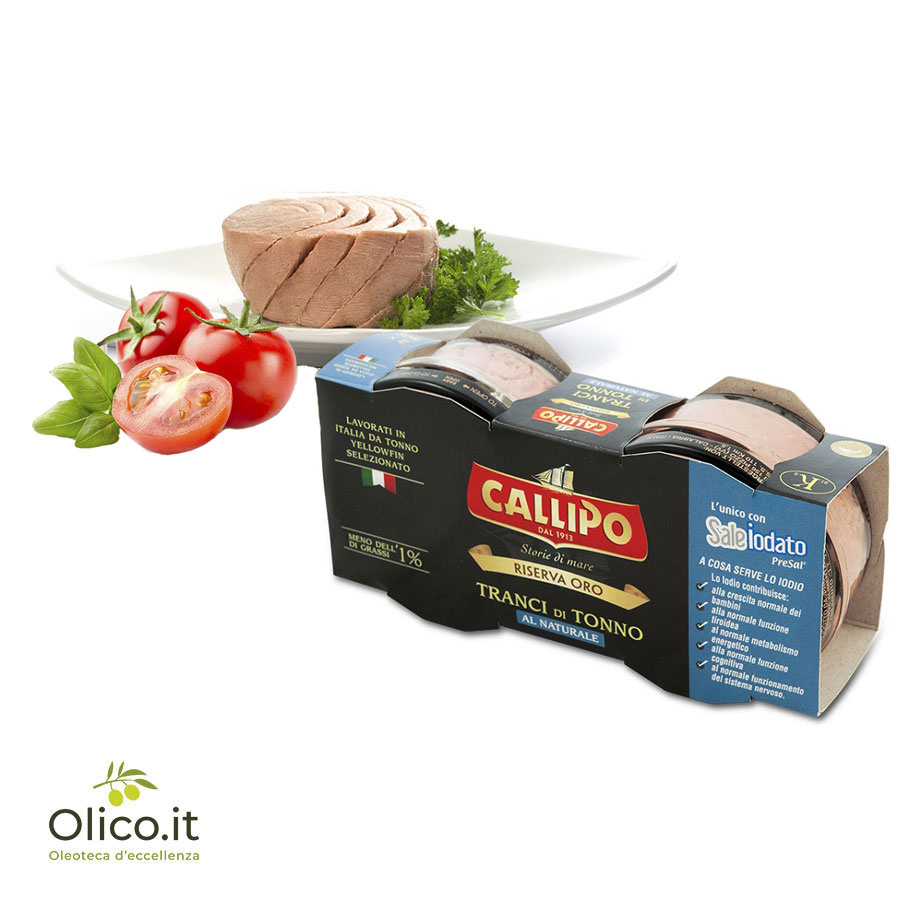 Callipo Tuna slices natural brine Riserva Oro 80 gr x 2 Calabria