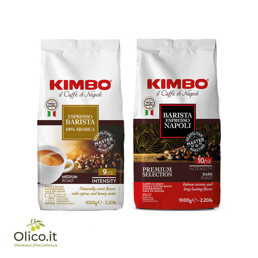 Promo Kimbo Coffee beans Barista 100% Arabica and Napoli 1 kg x 2