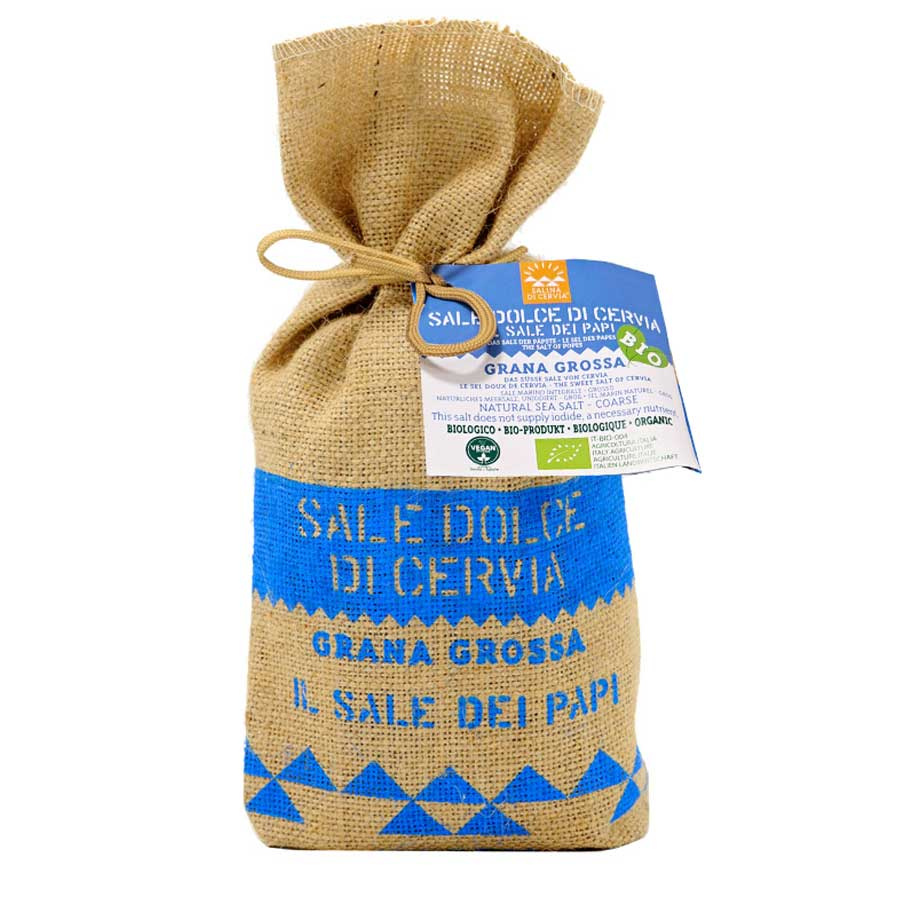 Biologische Zoet Zout uit Cervia 1 kg Juten zakje Parco delle Saline di ...