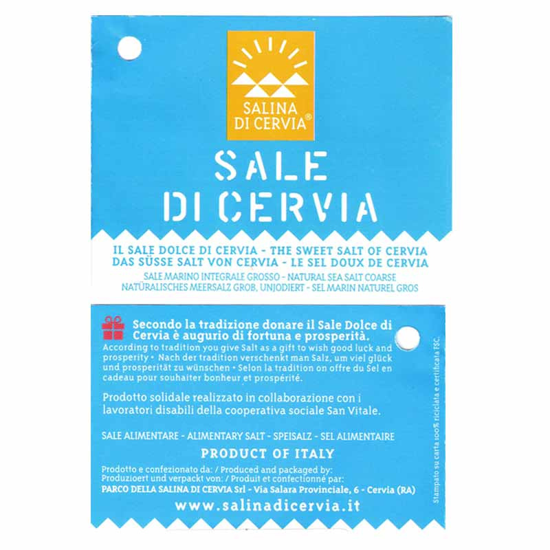 Rough Sweet Organic Salt Cervia 1 kg Juta Parco delle Saline di Cervia