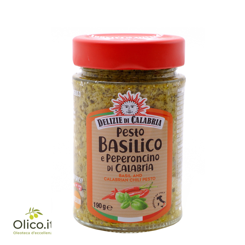 Basil and Calabrian chilli pesto 190 g Delizie di Calabria