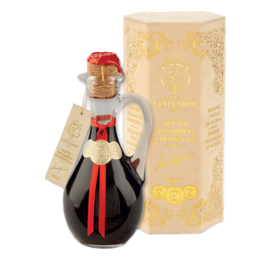 Leonardi Balsamic Vinegar of Modena IGP in Ivory Velvet Gift Box 250 ml