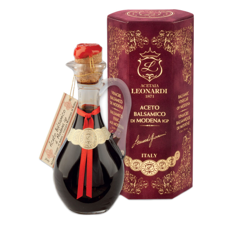 Leonardi Balsamico Modena IGP in Geschenkverpackung bordeaux 250 ml