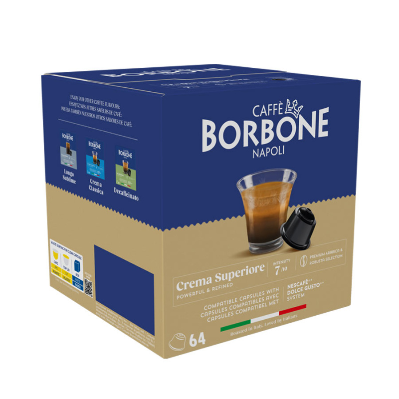 64 Capsule Caffè Borbone Crema Superiore comp. Nescafè Dolce Gusto