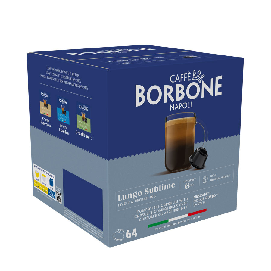 64 Capsule Caffè Borbone Lungo Sublime compatibili Nescafè Dolce Gusto
