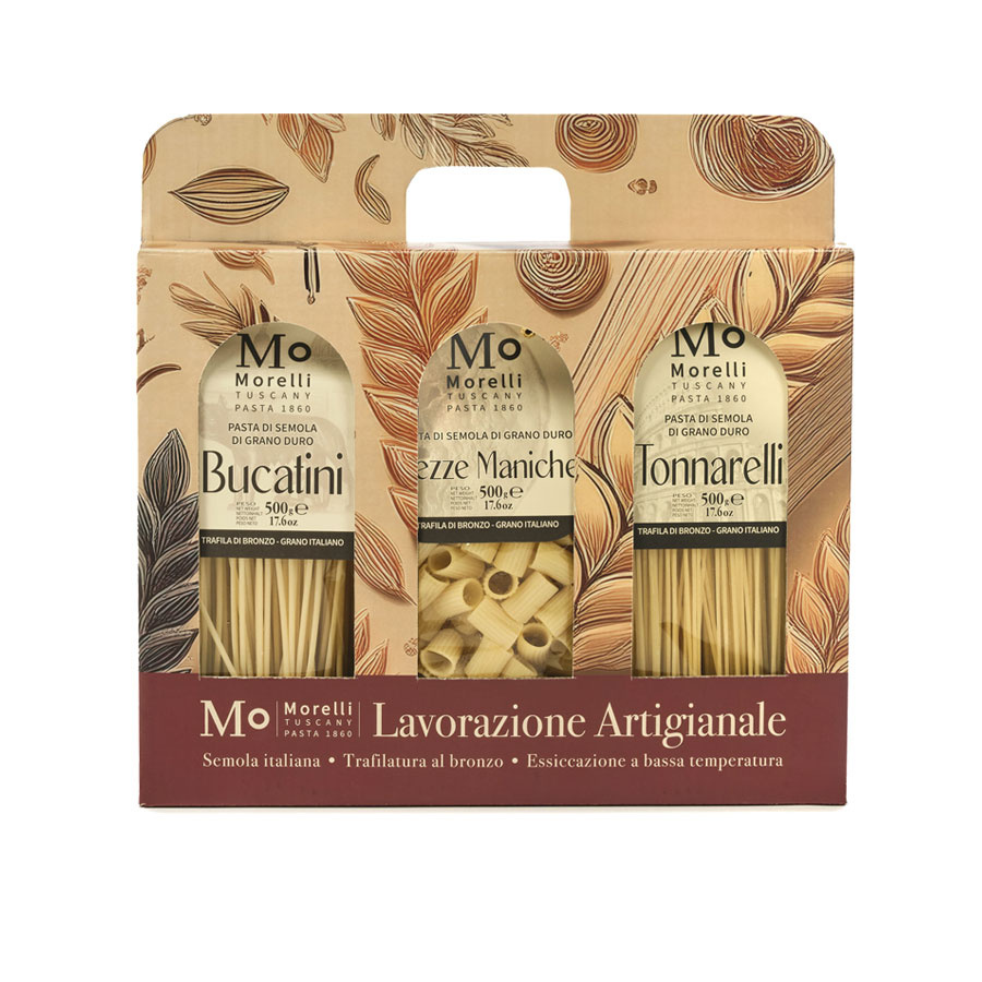 'Roma' Pasta Morelli: Bucatini Tonnarelli Mezze Maniche 500 g x 3
