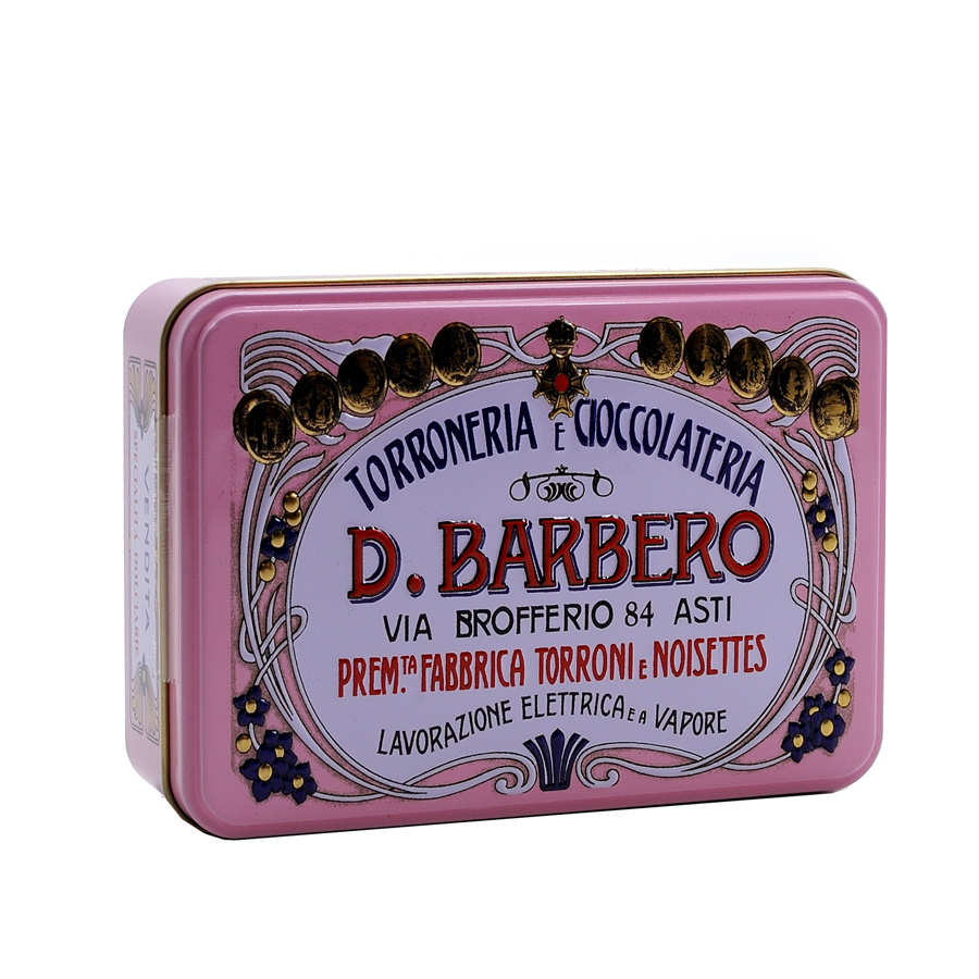 Barbero doosje met krokante nougatblokjes met Piemontese IGP-hazelnoten ...