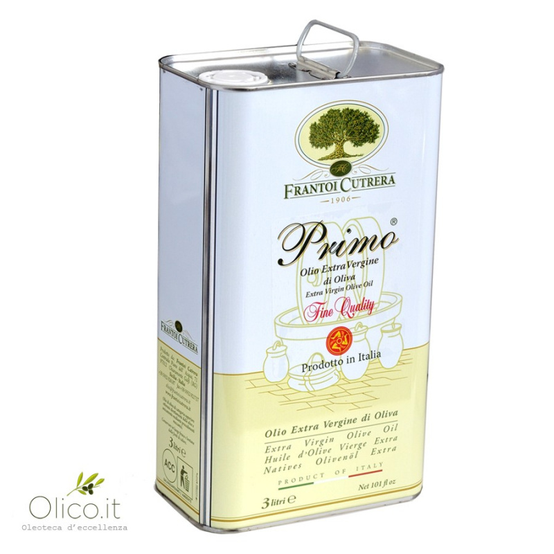 Can 3 lt Extra Virgin Olive Oil Primo Fine Quality Cutrera Sicily