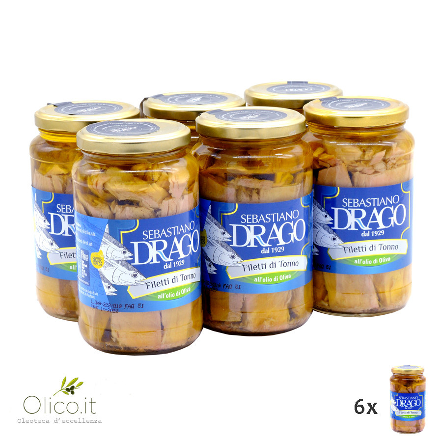 Offerta Filetti di tonno all'olio di oliva x6 Sebastiano Drago Sicilia