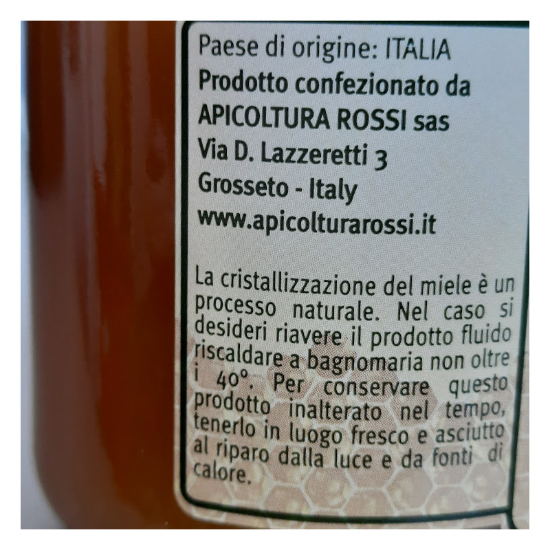 Honing van Hedera 500 gr Bijenteelt Rossi Novaro