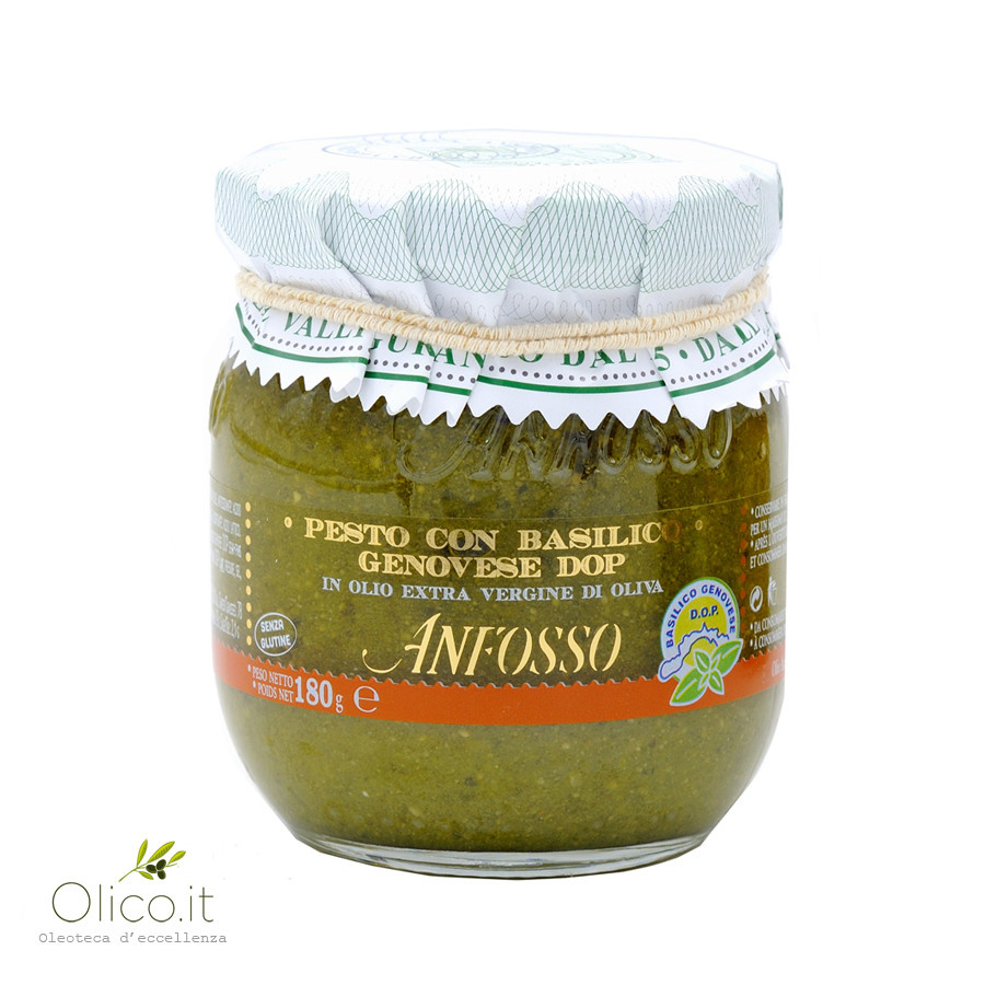Pesto Verde con Albahaca Genovesa DOP 180 gr Olio Anfosso Liguria