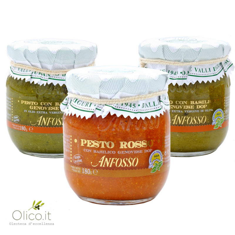 Promo Pesto avec Basilic Génois AOP Classique Sans Ail Rouge Anfosso