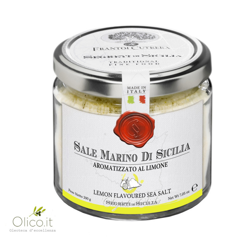 Sicilian Sea Salt flavoured with Lemon 200 gr Frantoi Cutrera Sicily