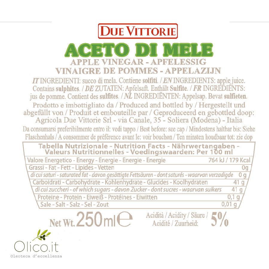Offerta Aceto Due Vittorie Balsamico Modena Oro bianco Dolceto mela