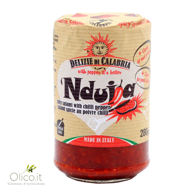 Nduja Calabrian spicy spreadable salami 280 gr Delizie di Calabria