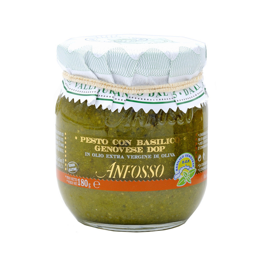 Pesto Verde con Albahaca Genovesa DOP 180 gr Olio Anfosso Liguria