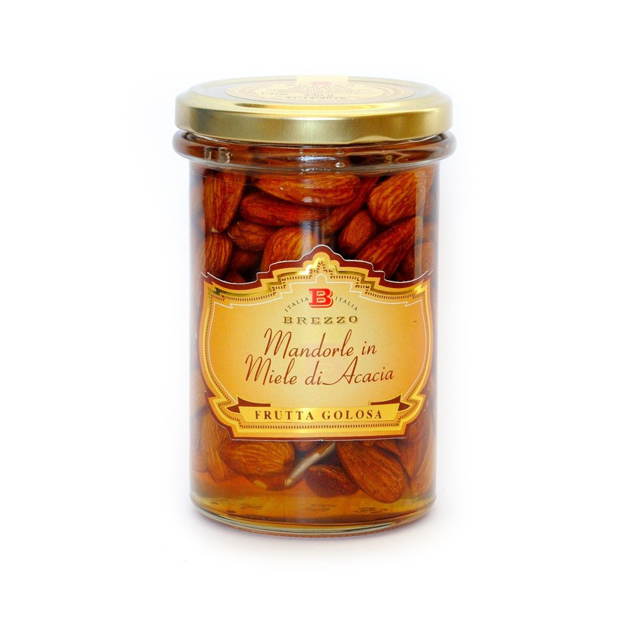 Almendras en Miel de Acacia Italiana 330 gr Apicoltura Brezzo Piamonte