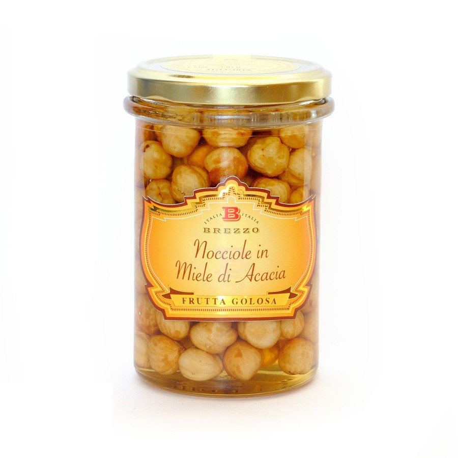Hazelnuts in Italian Acacia Honey 330 gr Apicoltura Brezzo Piedmont