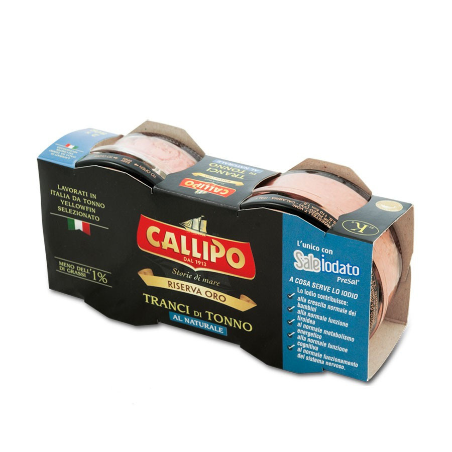 Callipo Tuna slices natural brine Riserva Oro 80 gr x 2 Calabria