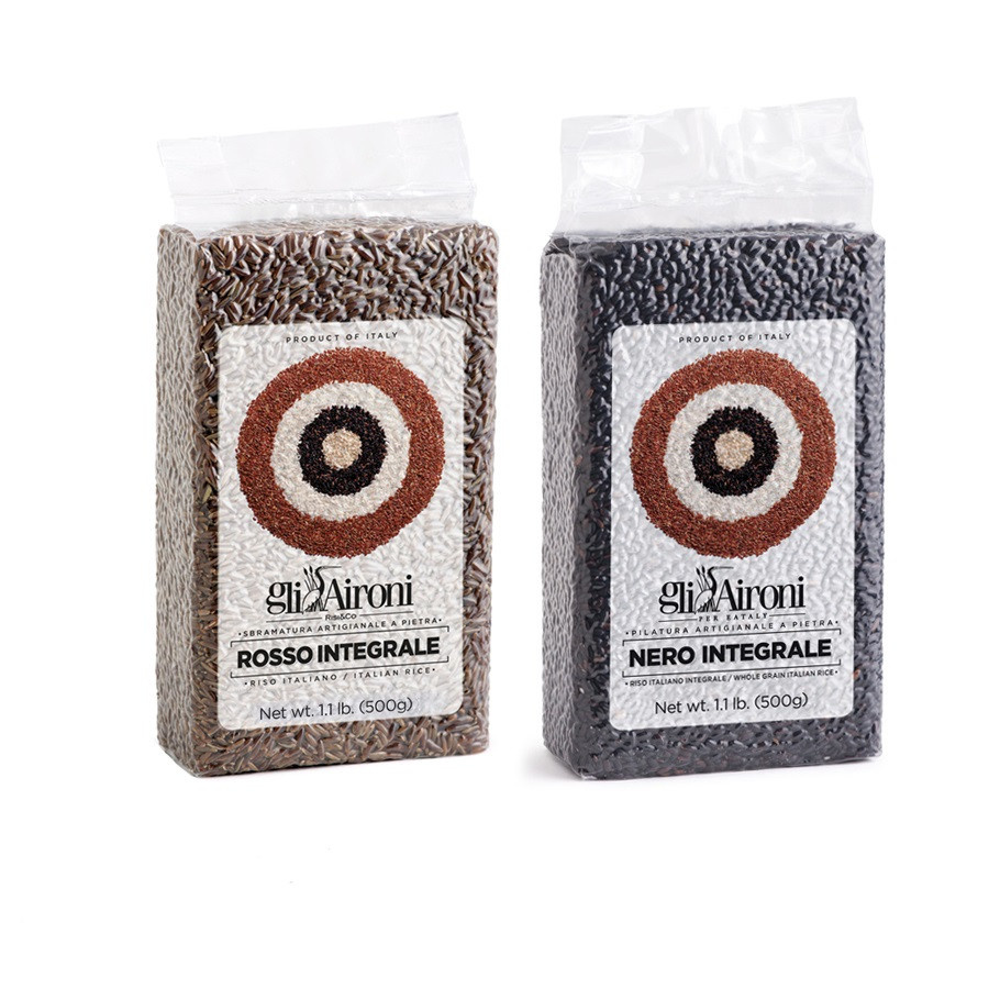 Aanbieding Volkoren Rijst Gli Aironi: Rood en Zwart 500 gr x 2