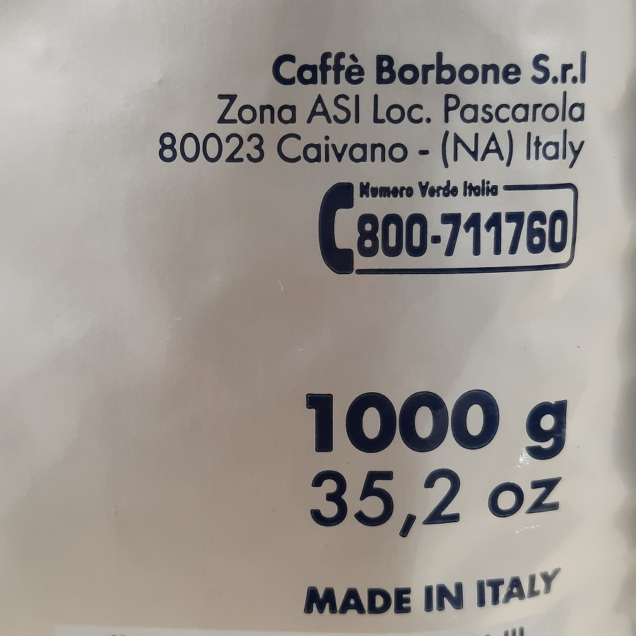 Caffè in grani Decaffeinato Caffè Borbone chicchi Miscela VERDE 1 kg