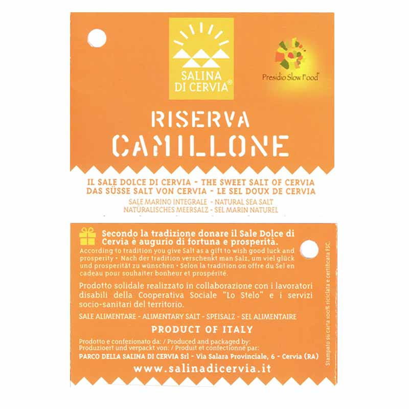Sweet Sea Salt of Cervia in cotton gift bag Riserva Camillone 750 gr