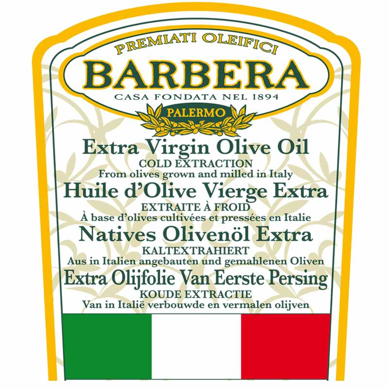 Can 3 lt Extra Virgin Olive Oil Unfiltered Barbera Sicily