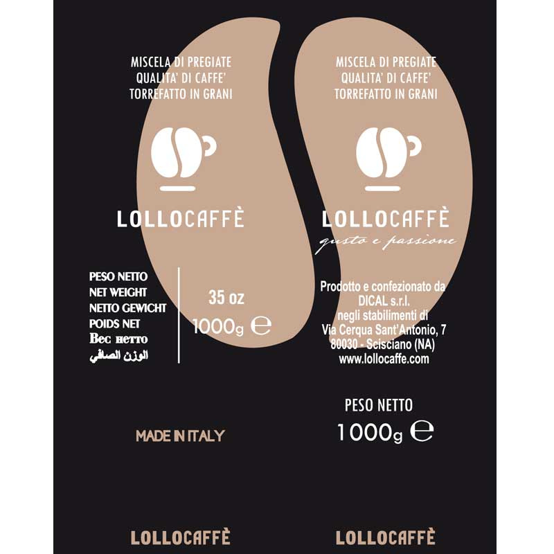 Set Degustazione Lollo Caffè in grani: Nero, Classico e Oro 1 kg x 3