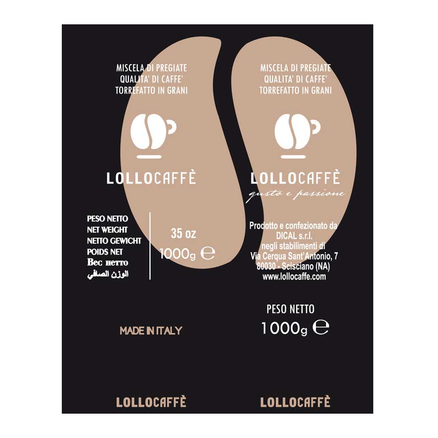 Set Degustazione Lollo Caffè in grani: Nero, Classico e Oro 1 kg x 3