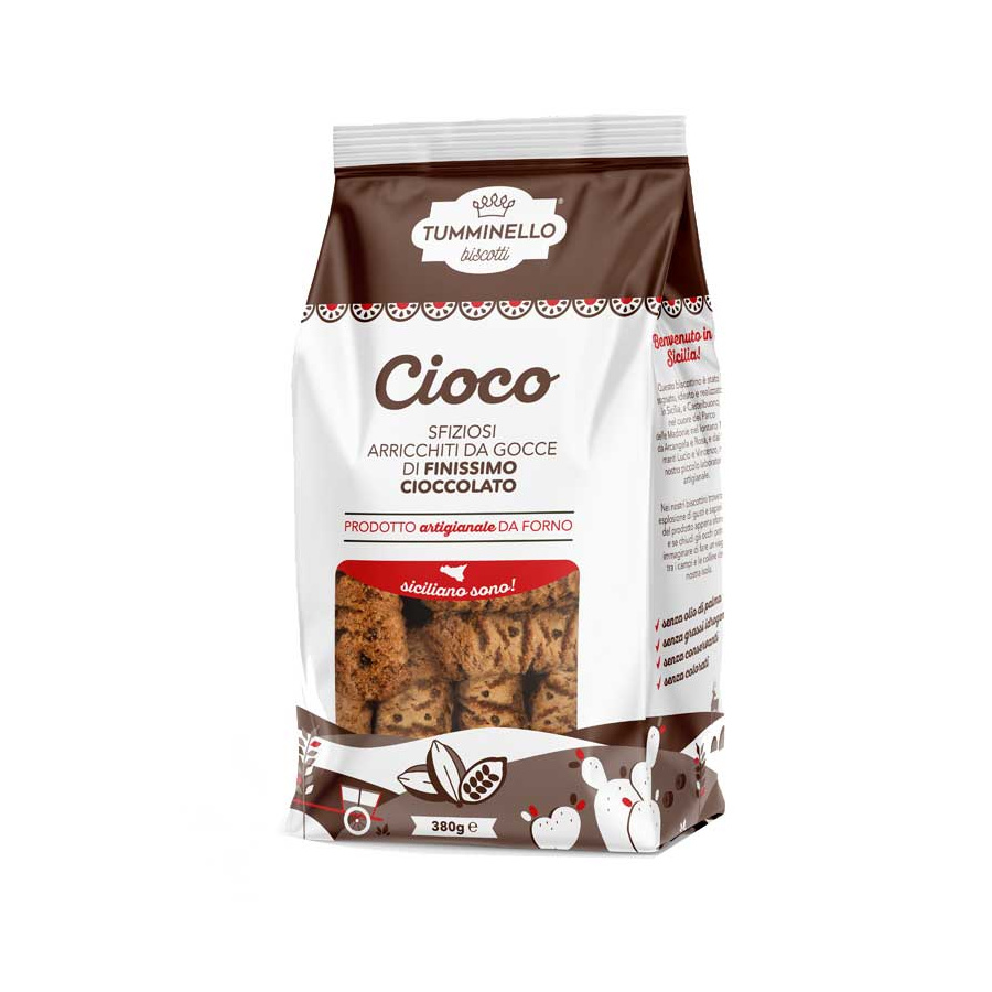 Cioco Biscuits with Chocolate Drops 380 gr Tumminello Sicily