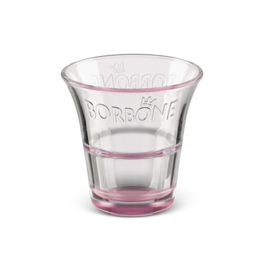 Pink Glass Coffe Cups Caffè Borbone for Italian Espresso