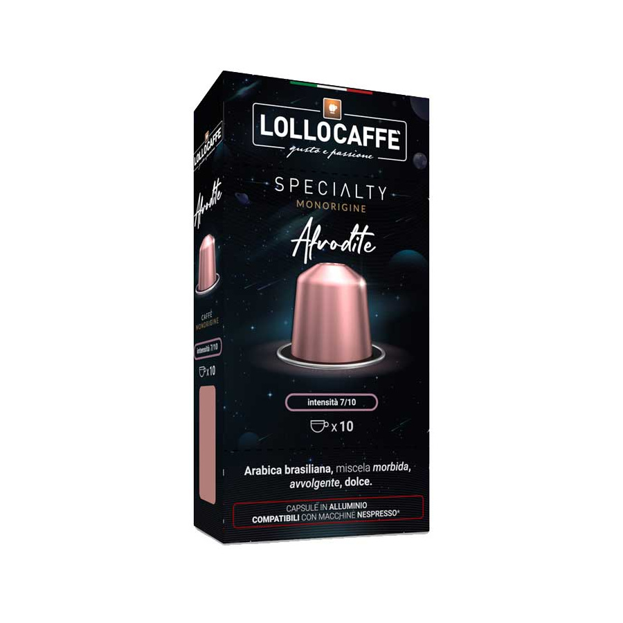 10 Afrodite Aluminium Coffee Capsules Lollo Box Specialty Nespresso