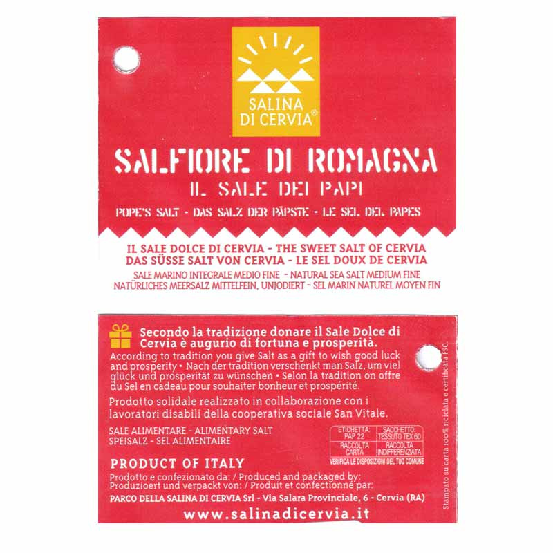Salfiore Zout Pausen 1 kg Salina di Cervia zout van de pausen